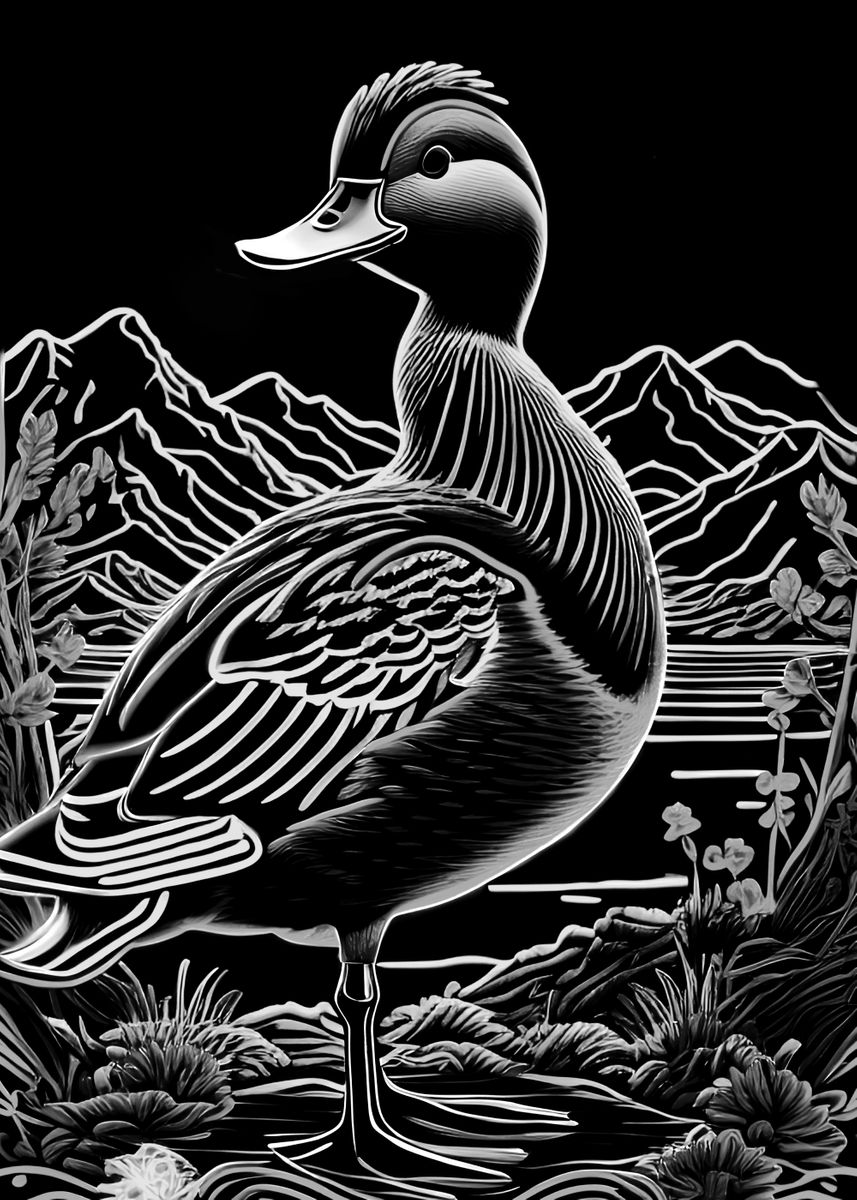 'Duck pose matical' Poster, picture, metal print, paint by zuzuzu ...