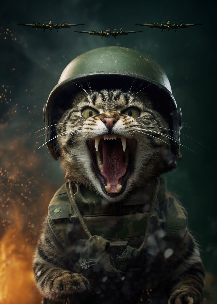 'Battle Cat Ready For War' Poster, picture, metal print, paint by ...