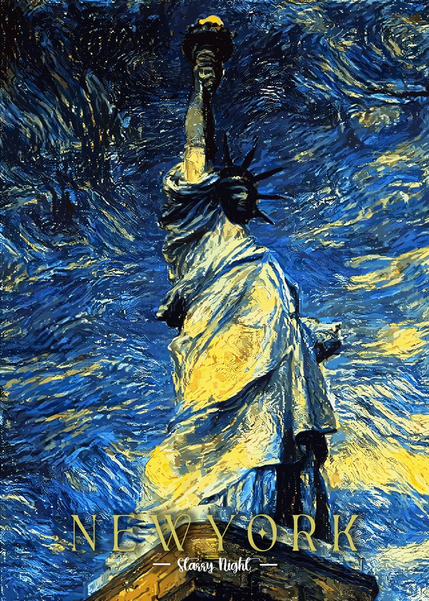 'New York Starry Night' Poster by Mostafa El-Attar | Displate