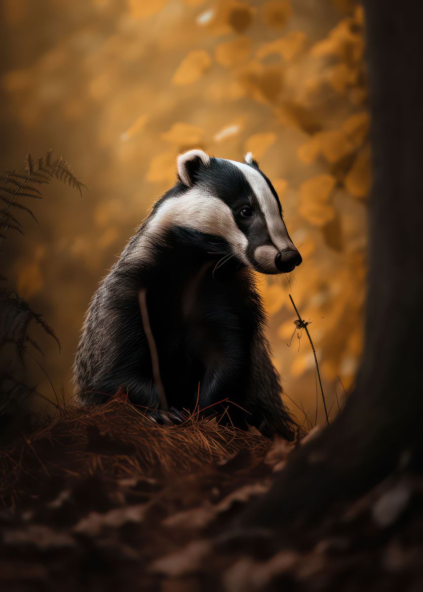 'Fierce badger' Poster, picture, metal print, paint by Zooscape ...
