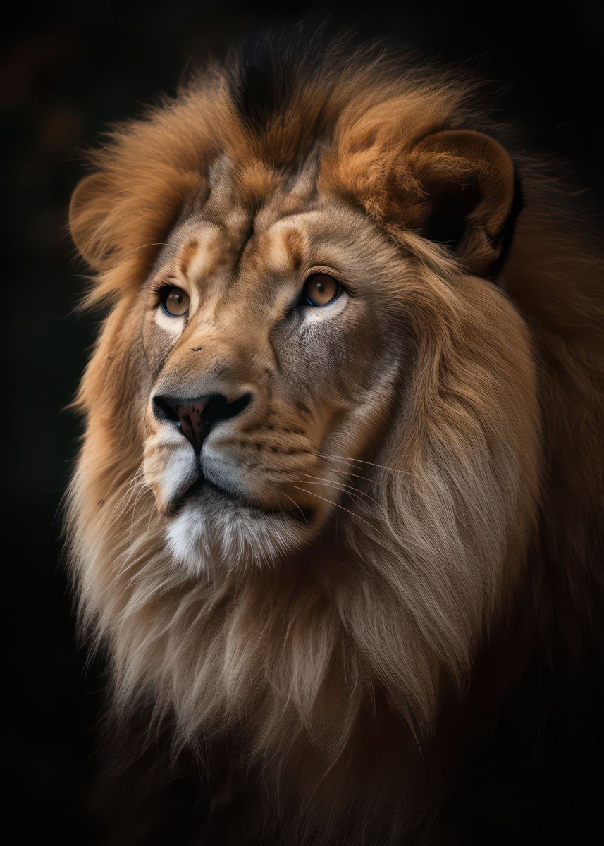 'Magnificent lion' Poster, picture, metal print, paint by Zooscape ...