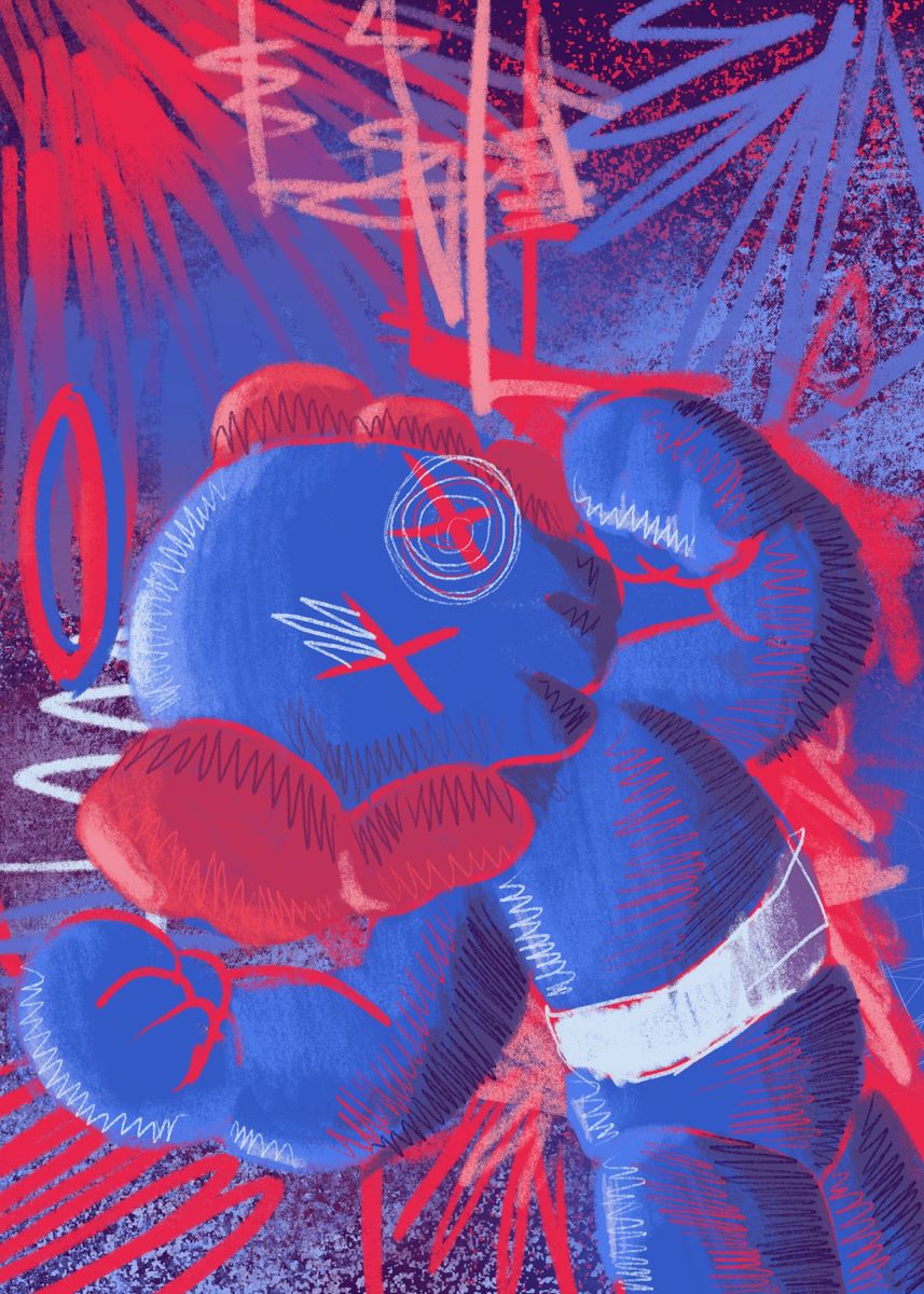 'Unique abstract color kaws' Poster, picture, metal print, paint by ...