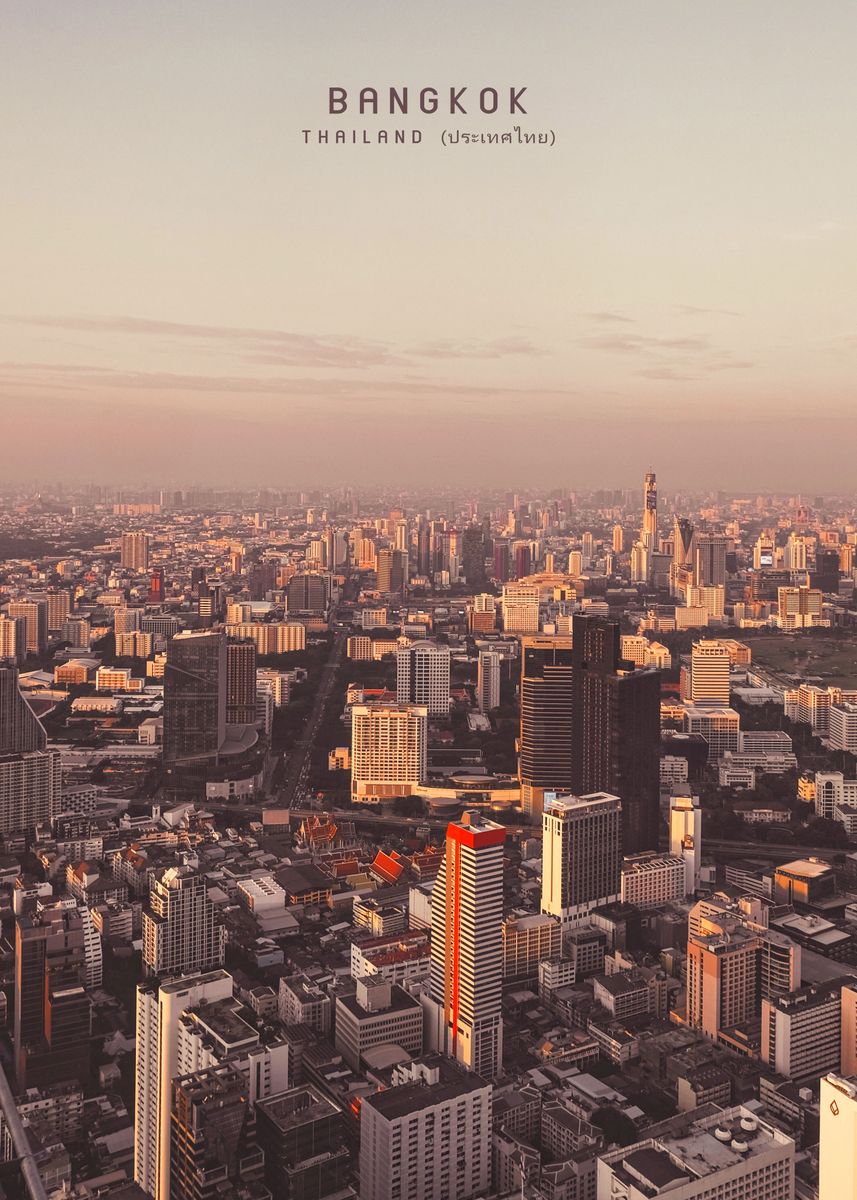 'Bangkok ' Poster, picture, metal print, paint by Famous City | Displate