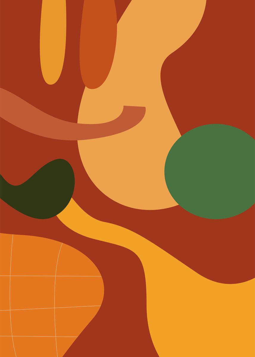 'abstract warm color' Poster, picture, metal print, paint by Ratna ...