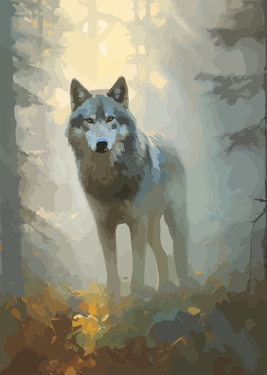 'Wolf' Poster, picture, metal print, paint by Cool Worker | Displate