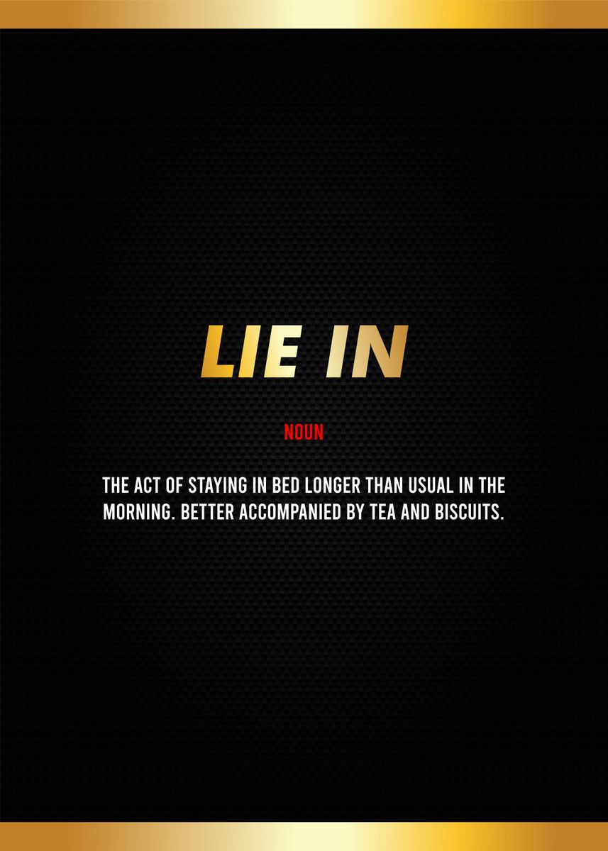 'lie in funny definition' Poster by Most Popular Cult posters | Displate