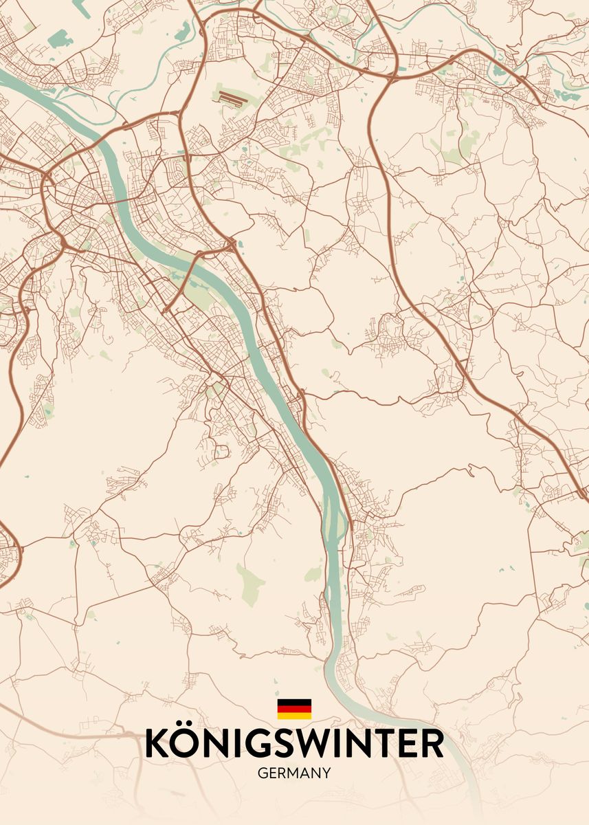 'Konigswinter DE' Poster, picture, metal print, paint by IMR Designs ...