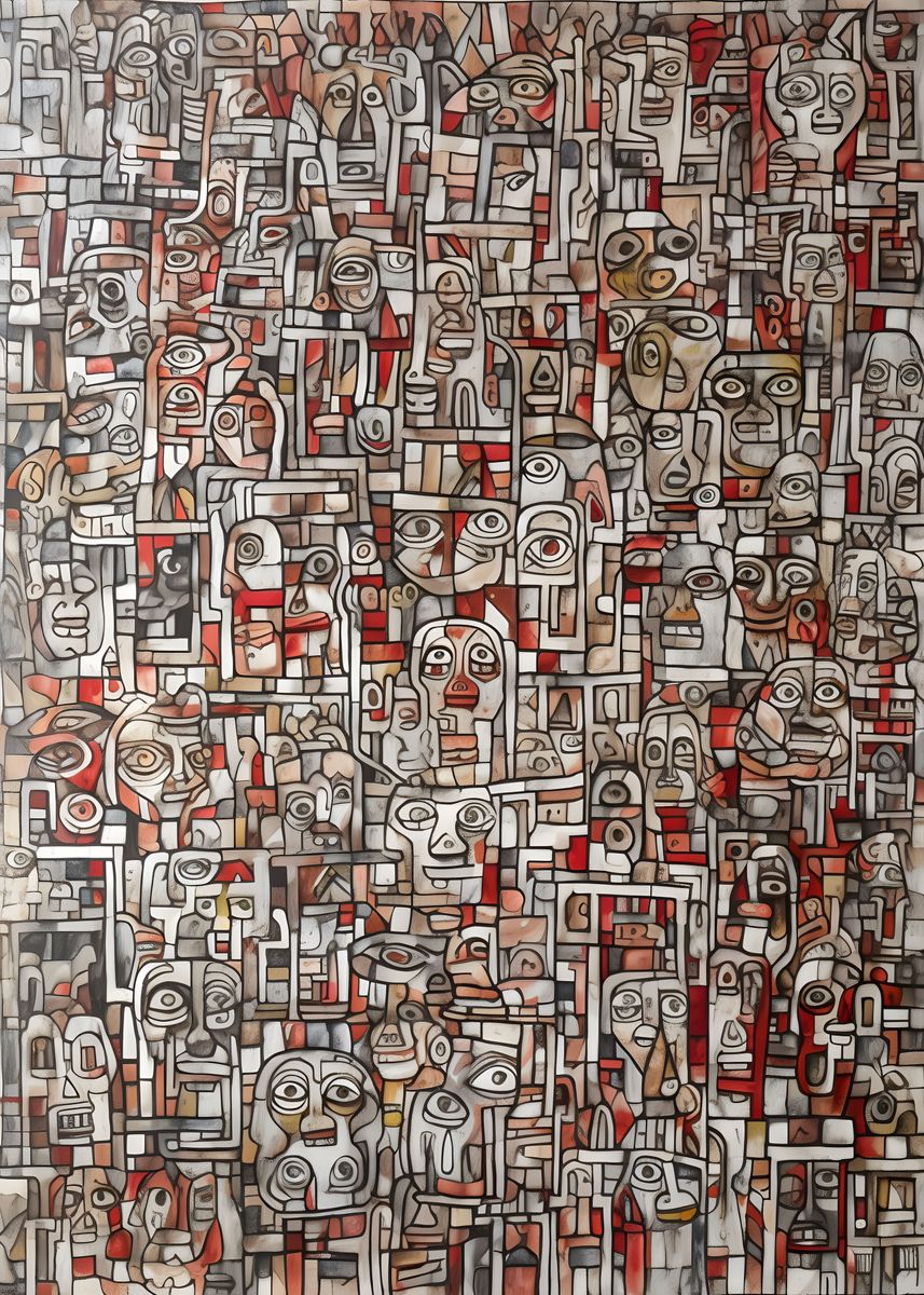 'Abstract Crowd' Poster by Makadur | Displate