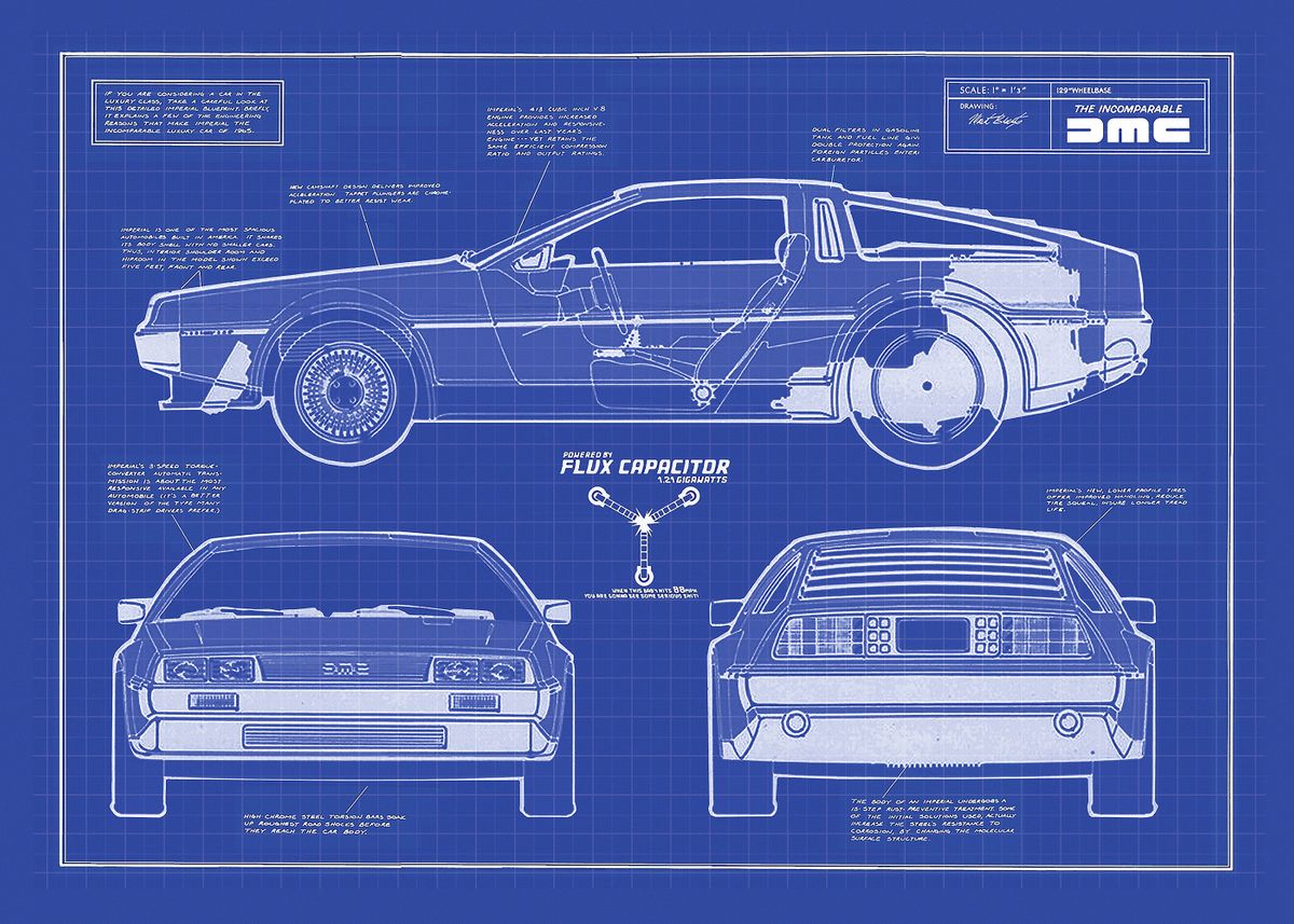 'Blueprint' Poster by Back To The Future | Displate