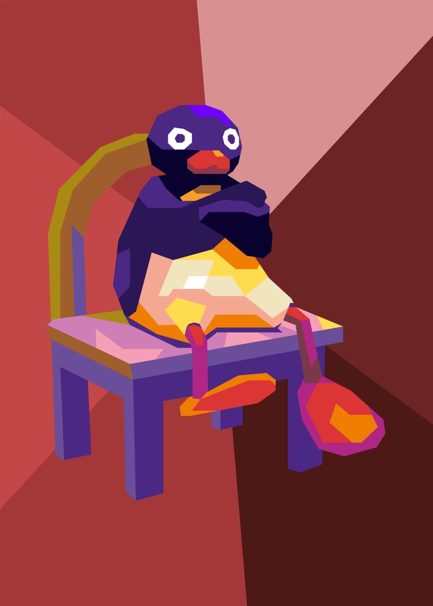 'angry pingu meme' Poster, picture, metal print, paint by Limited ...