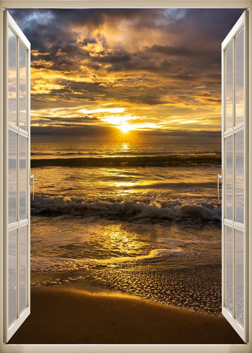 'Window view sea landscape' Poster, picture, metal print, paint by ...