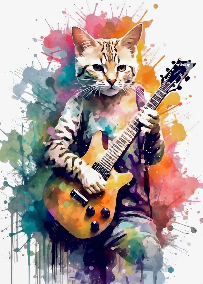 'Cat human painting' Poster, picture, metal print, paint by Elz art ...