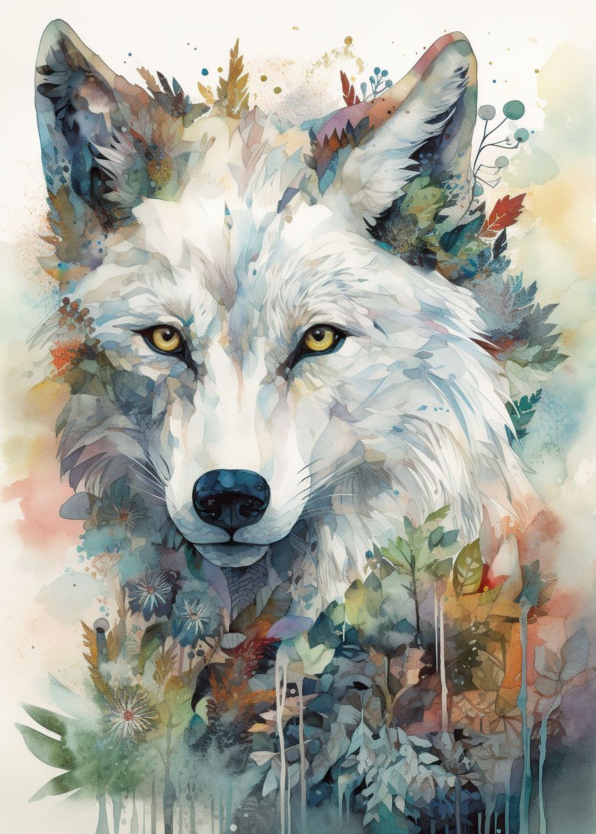 'Howling Majesty Wolf Art' Poster, picture, metal print, paint by AMG ...