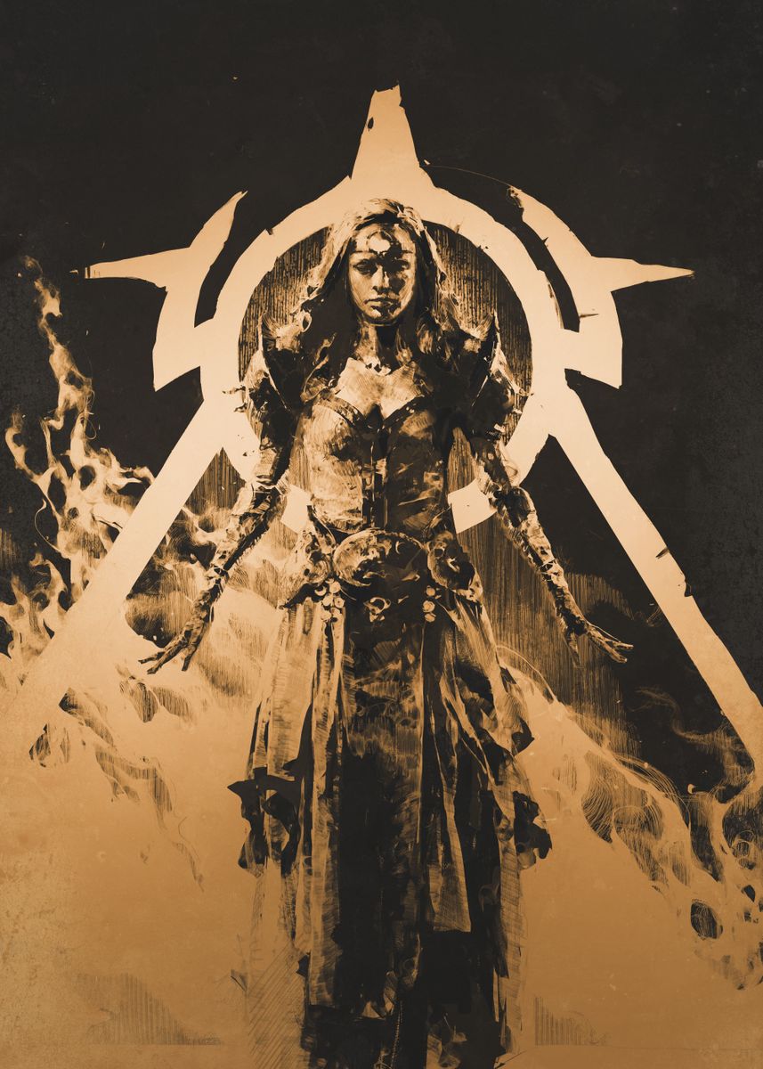 'Sorcerer Gold' Poster, picture, metal print, paint by Diablo | Displate