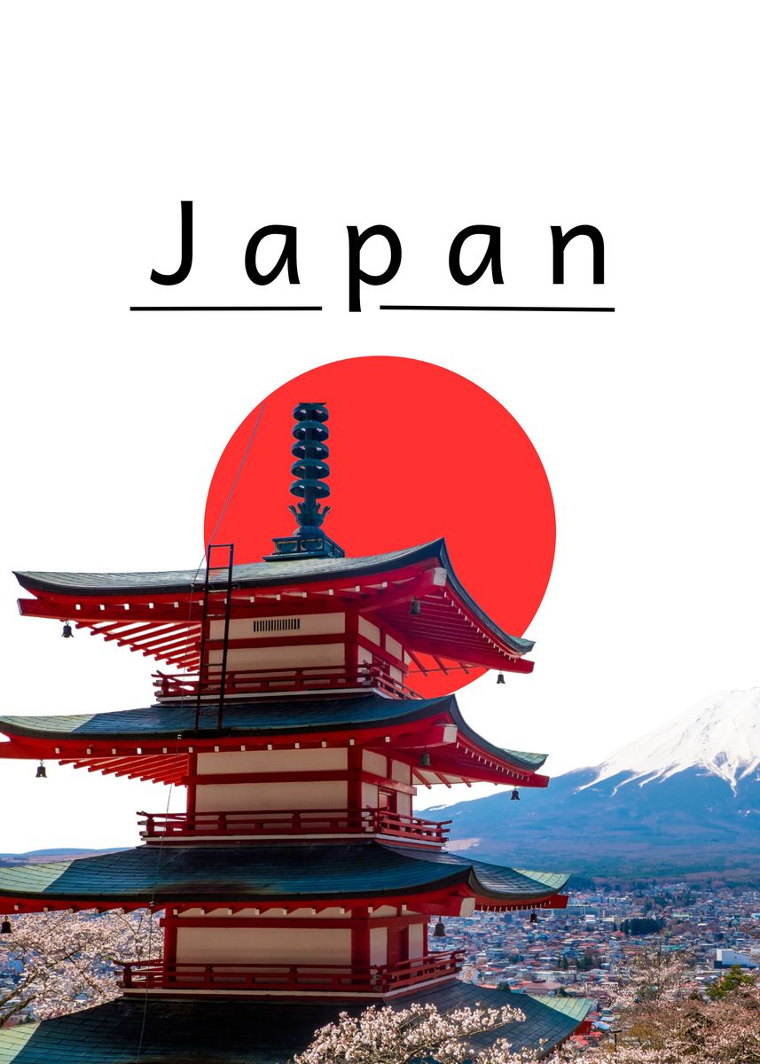 'japan landscape' Poster, picture, metal print, paint by EDSON RAMOS ...