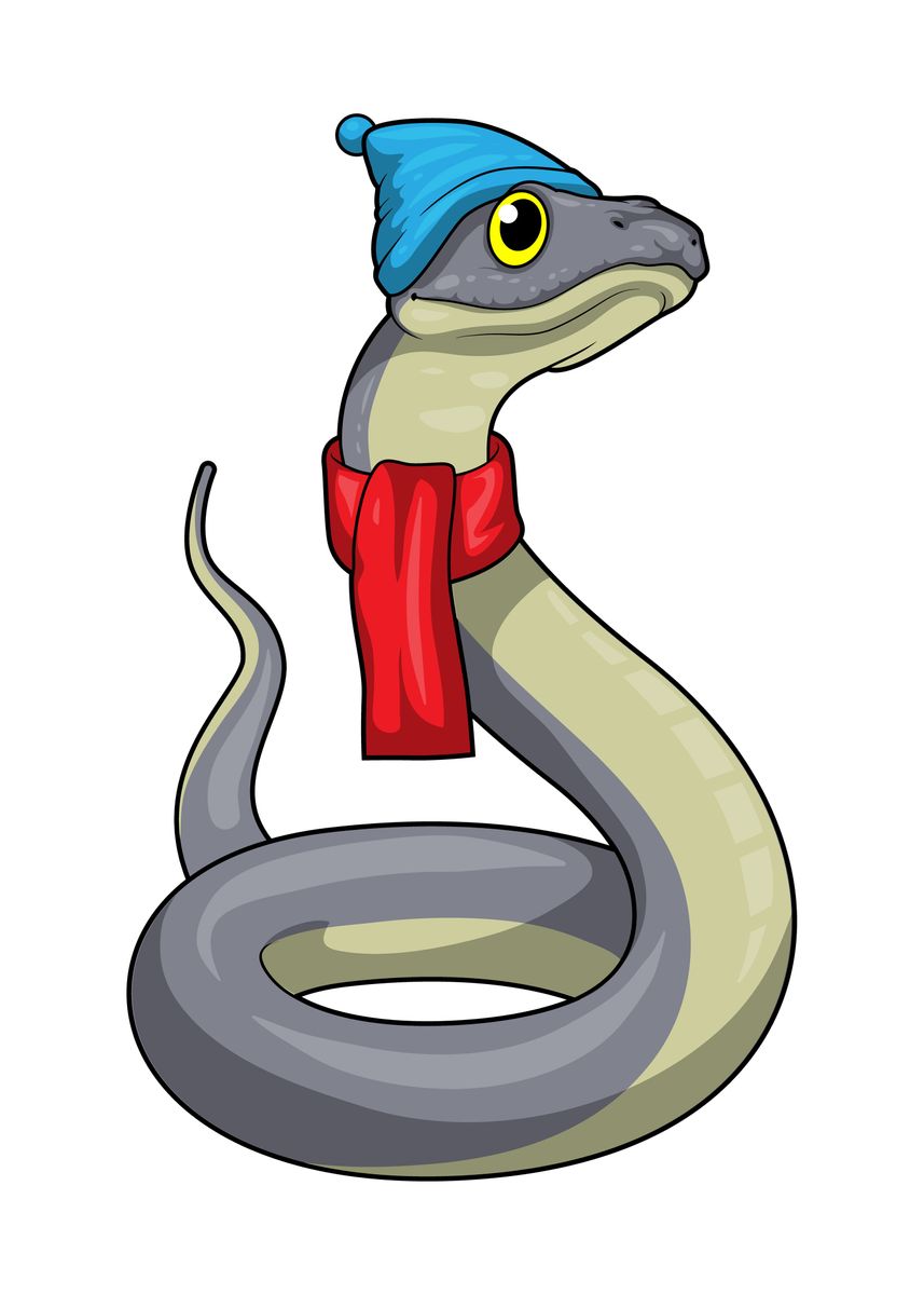 'Snake Scarf Beanie' Poster, picture, metal print, paint by Markus ...