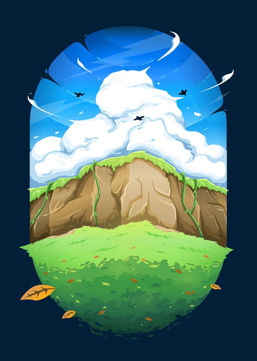 'Cliff Edge' Poster, picture, metal print, paint by Muezzahero | Displate