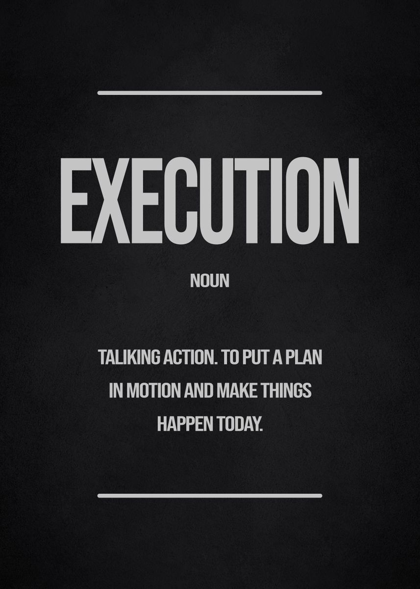 'execution' Poster, picture, metal print, paint by Motivational | Displate
