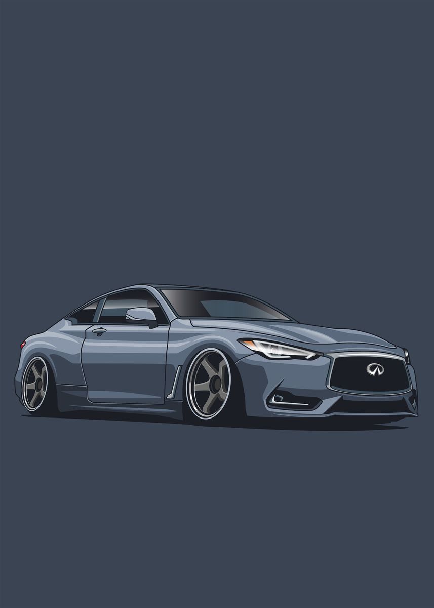 'Q60 Silver' Poster, picture, metal print, paint by Vero Automotive ...