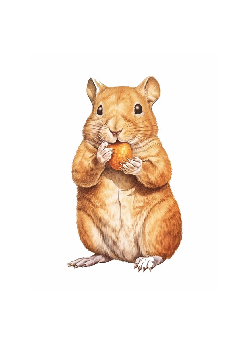 'Hamster Acorn Hammy' Poster, picture, metal print, paint by CrownMerch ...
