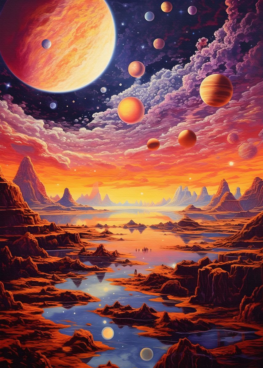 'Space Landscape AI' Poster, picture, metal print, paint by Phan Van ...