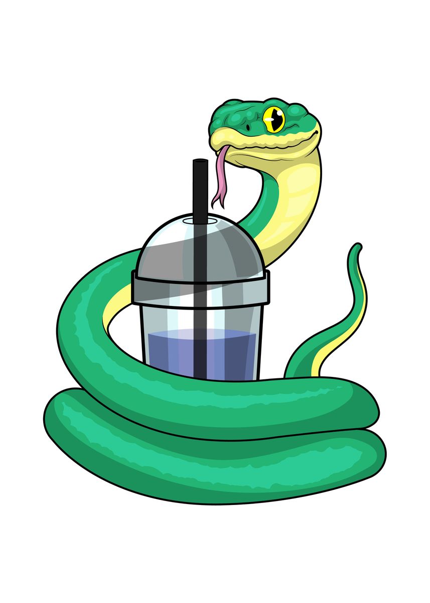 'Snake Bubble tea' Poster by Markus Schnabel | Displate