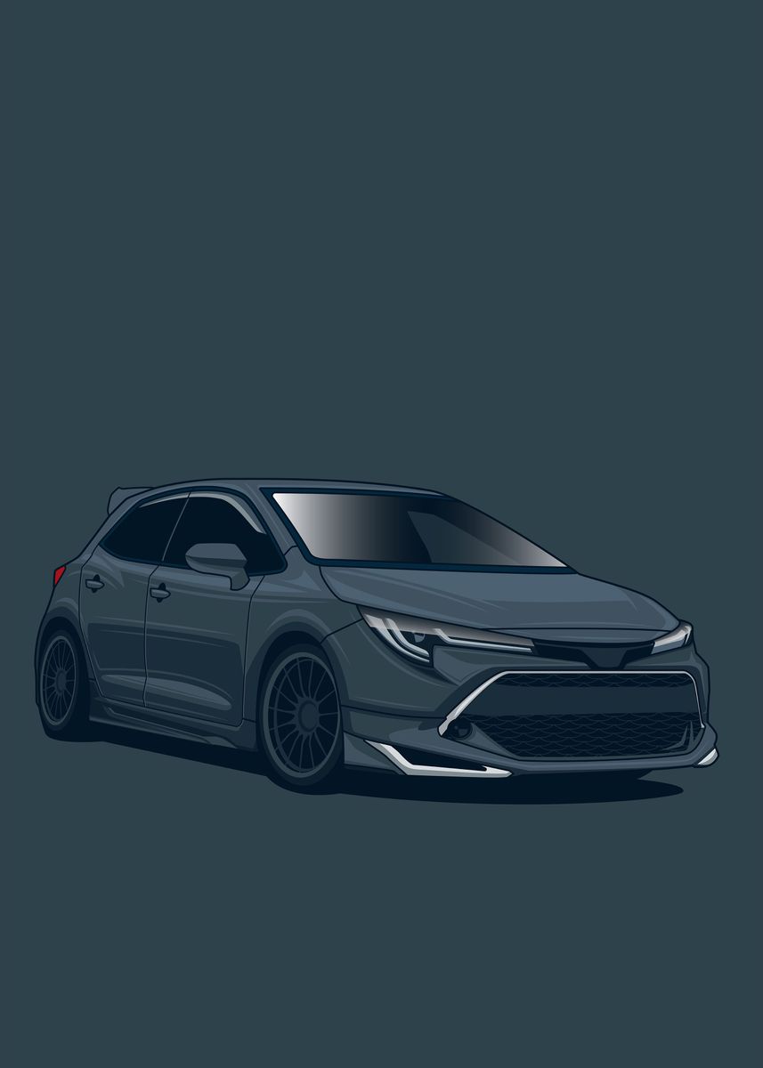 'Toyota Corolla Gray' Poster, picture, metal print, paint by Vero ...