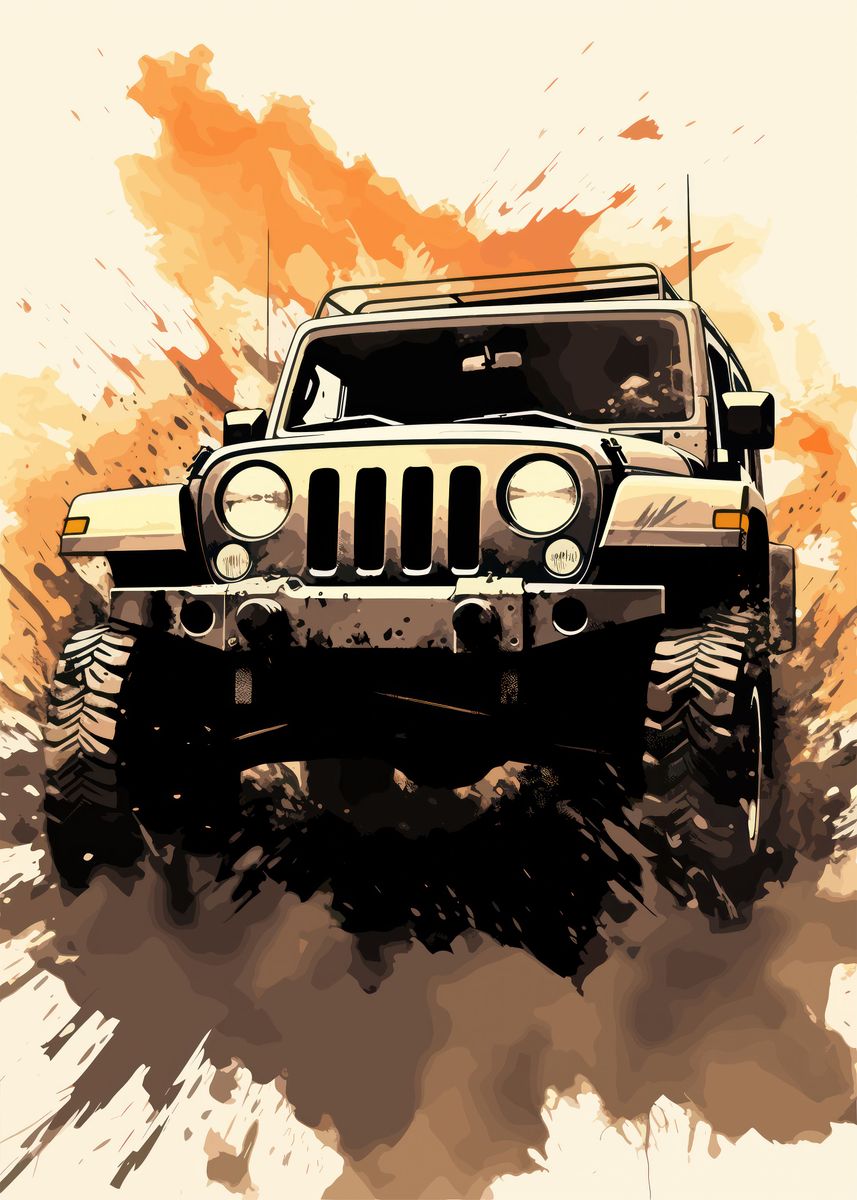 'Offroad Car' Poster, picture, metal print, paint by Mobilunik | Displate
