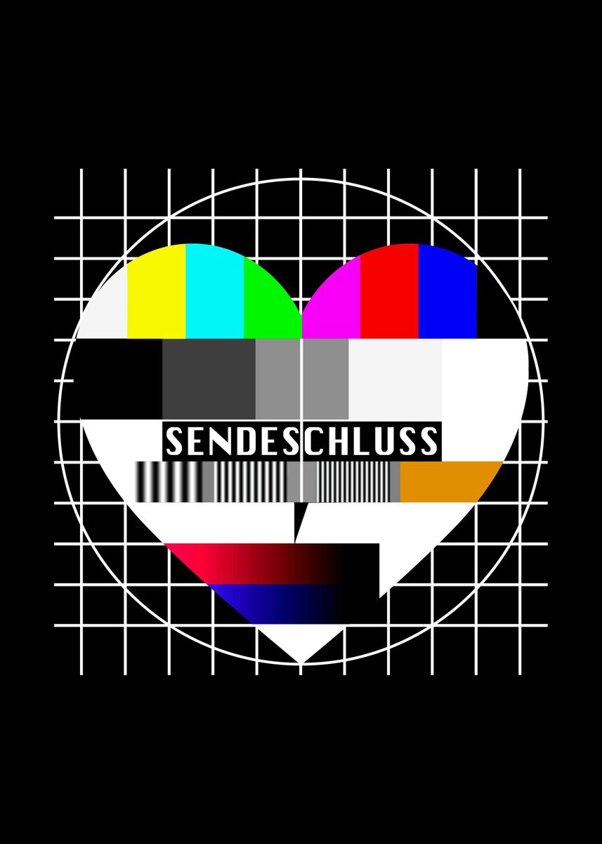 'Testbild Sendeschluss 90er' Poster, picture, metal print, paint by ...