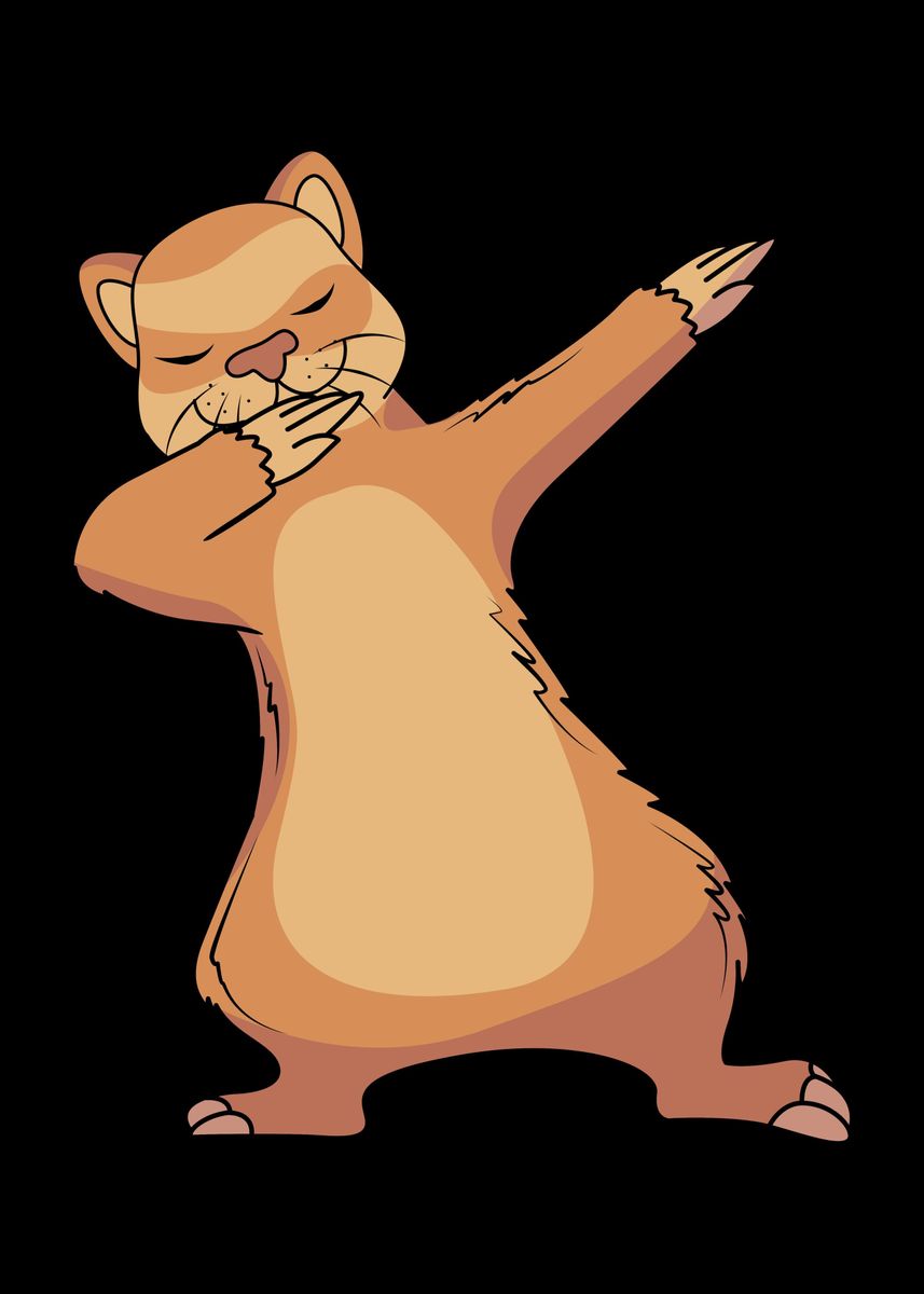 'Dabbing Ferret' Poster, picture, metal print, paint by FunnyGifts ...