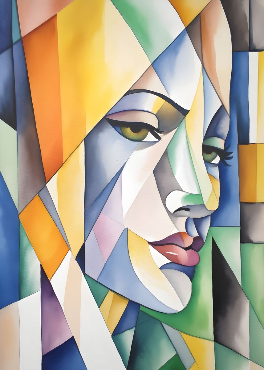 'Abstract Face' Poster, picture, metal print, paint by Makadur | Displate