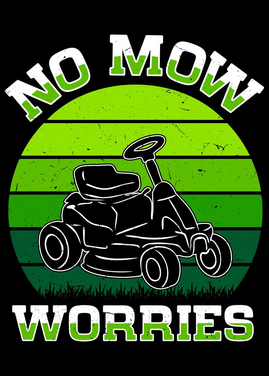 'Lawn Mowing Lawn Mower' Poster, picture, metal print, paint by Michael ...