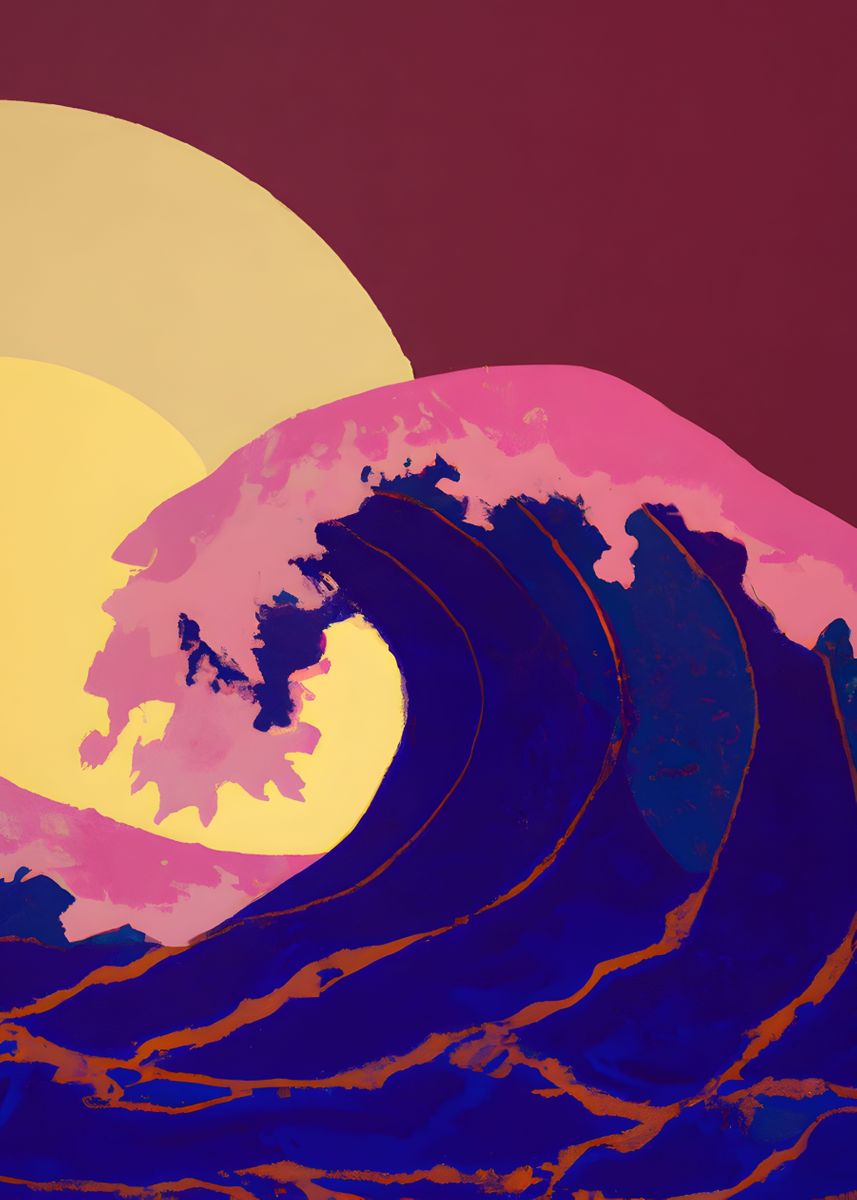 'Red Wave During Sunset' Poster by Julianvesss | Displate