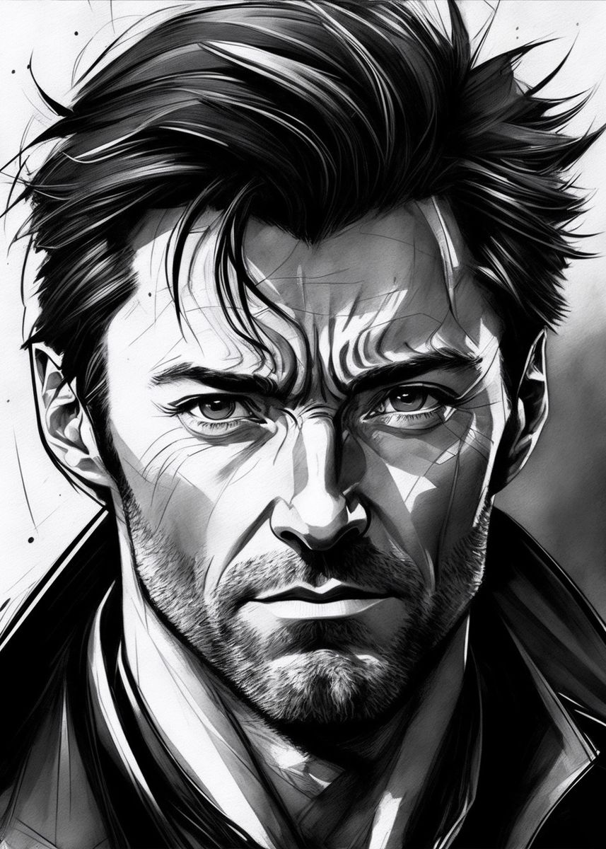 'Hugh Portrait' Poster, picture, metal print, paint by Yexart Design ...