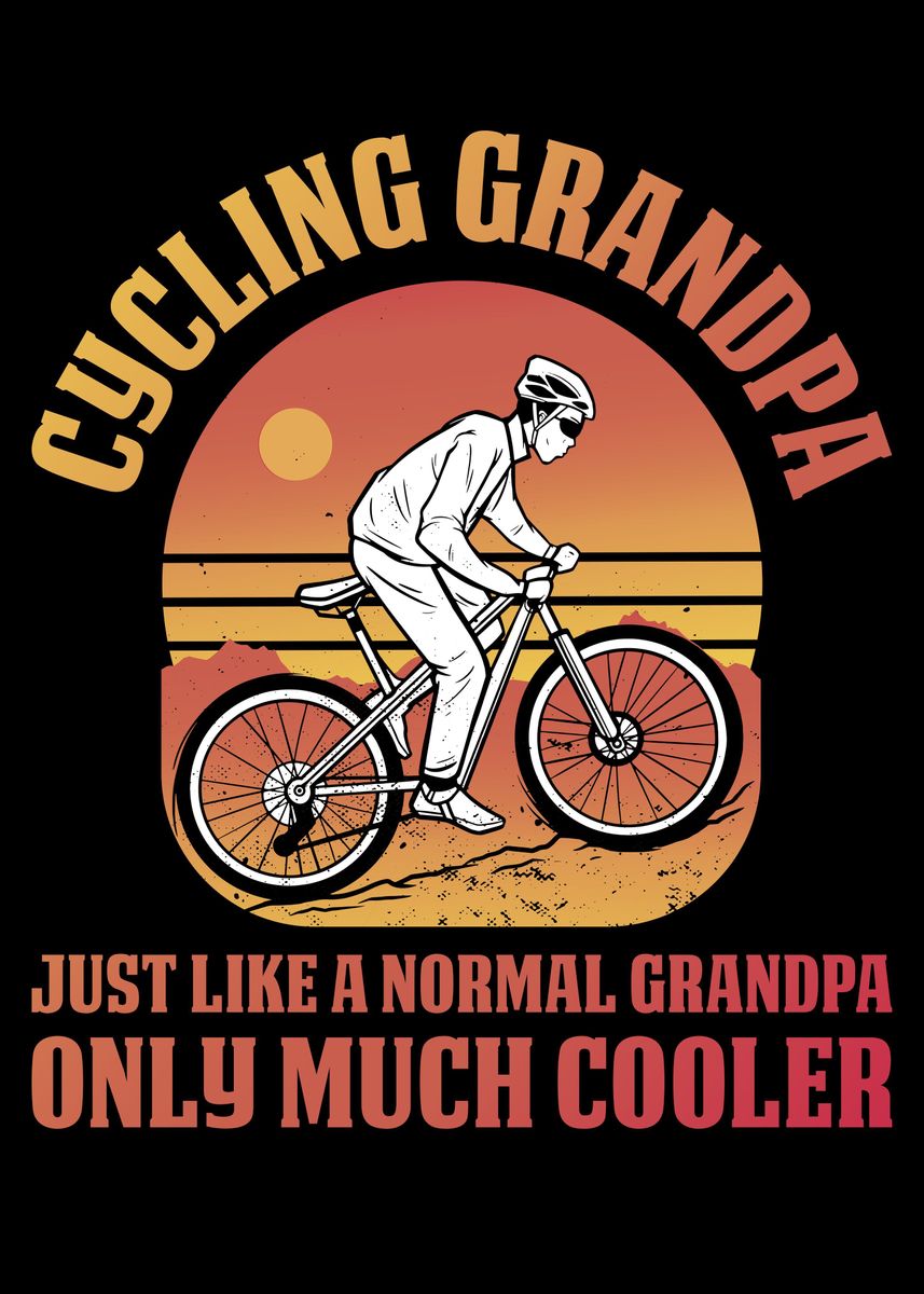 'Grandpa Bicycle' Poster, picture, metal print, paint by CatRobot ...