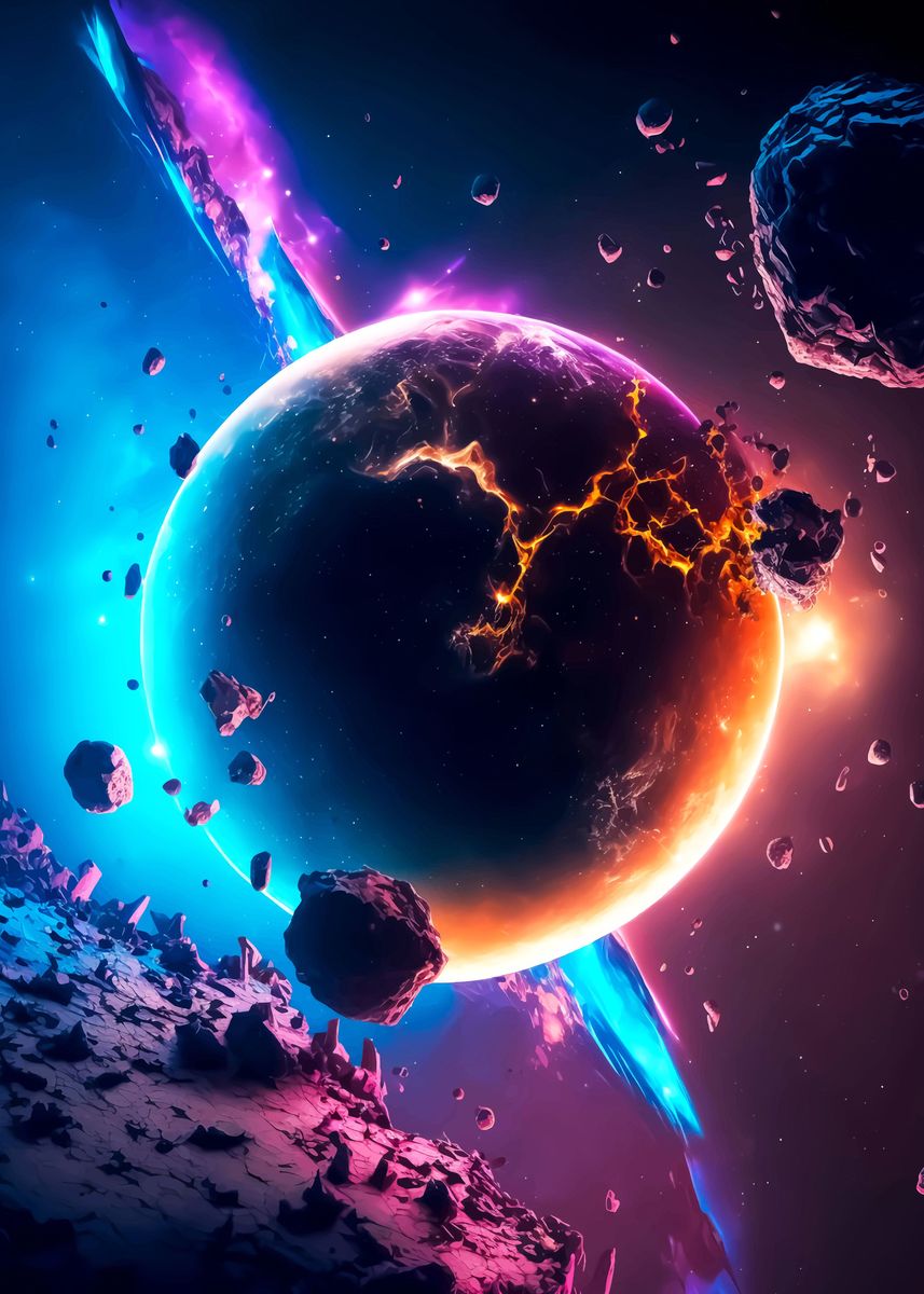 'Space Planet Galaxy' Poster by Wall Art | Displate