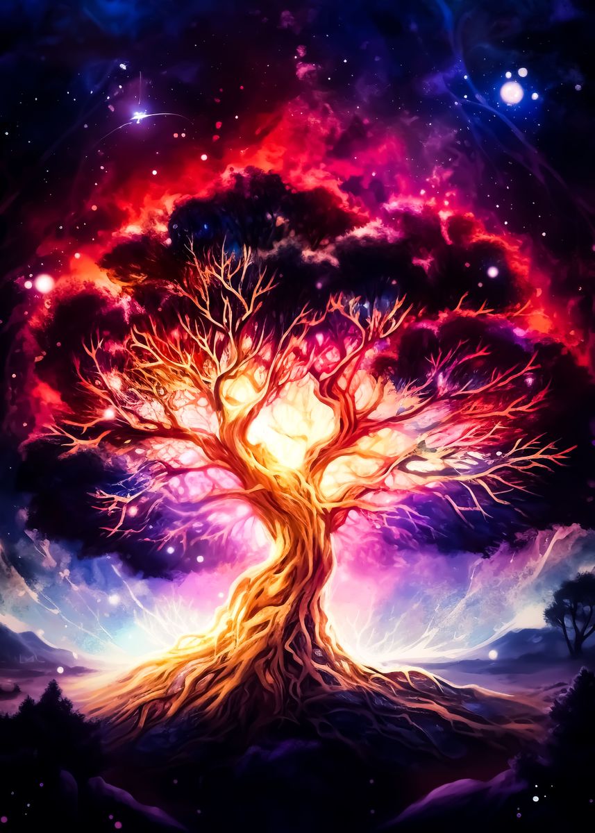 'Cosmic Tree of Life' Poster, picture, metal print, paint by Agnes ...