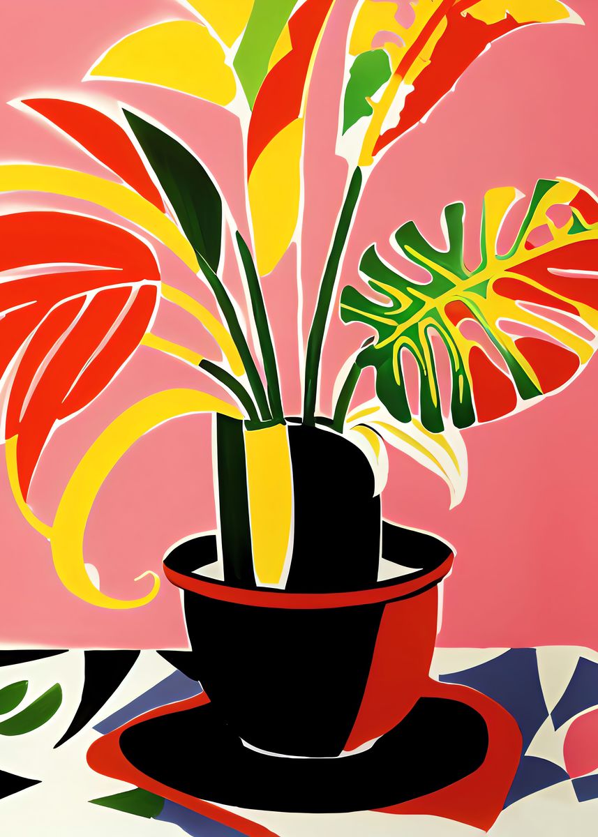 'MidCentury Modern Collage' Poster, picture, metal print, paint by BluePinkPanther | Displate