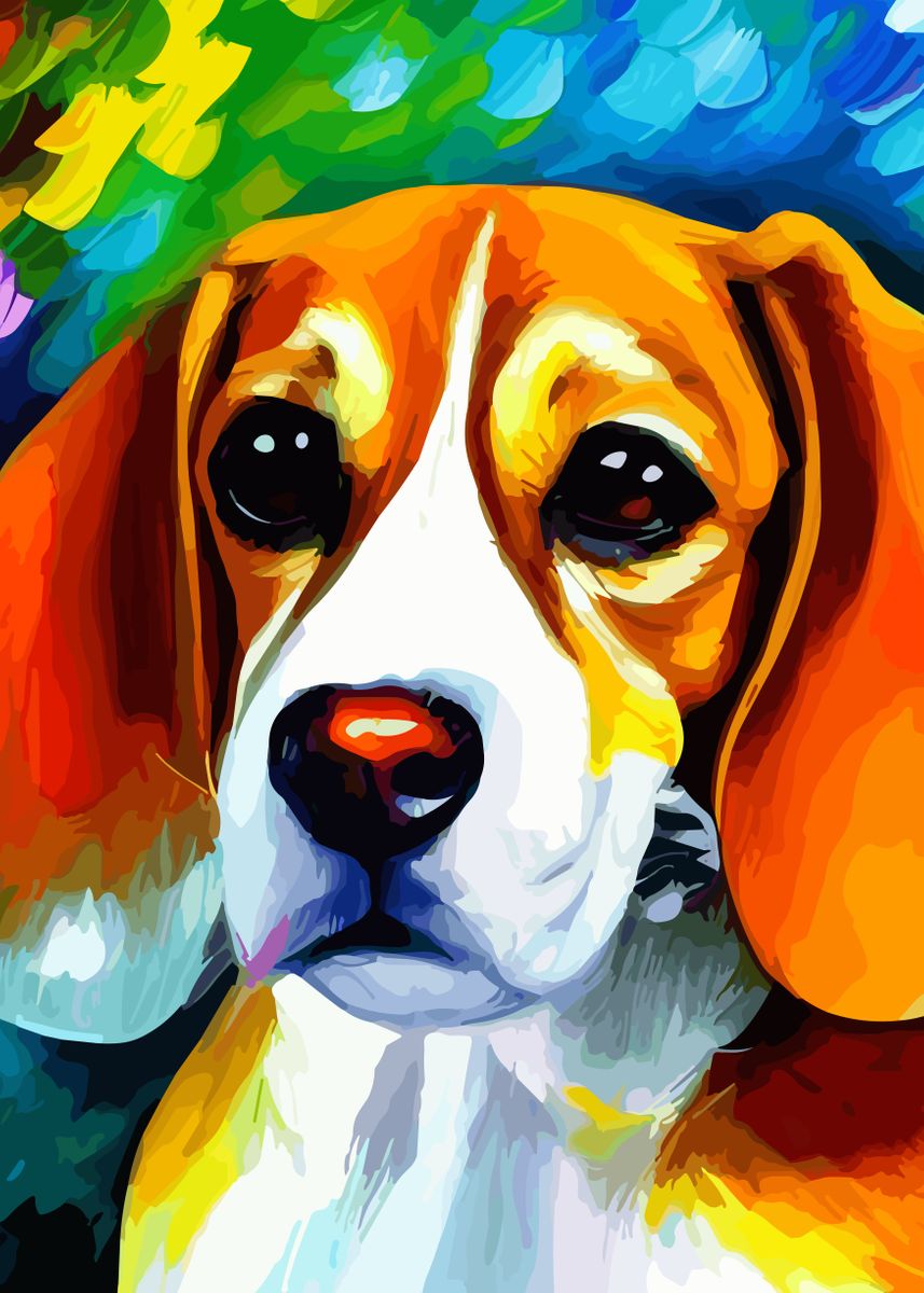 'Adorable Beagle Dog Art' Poster, picture, metal print, paint by Art ...