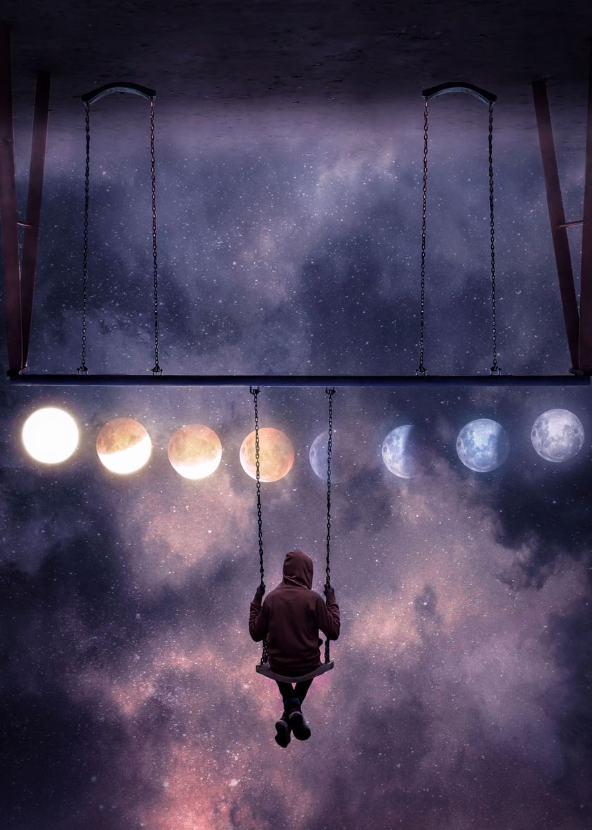 'Cosmic Swing' Poster, picture, metal print, paint by Sanndy | Displate