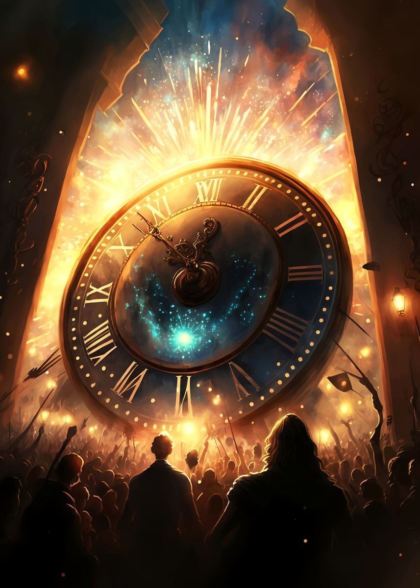 'Space Clock' Poster, picture, metal print, paint by Wall Art | Displate