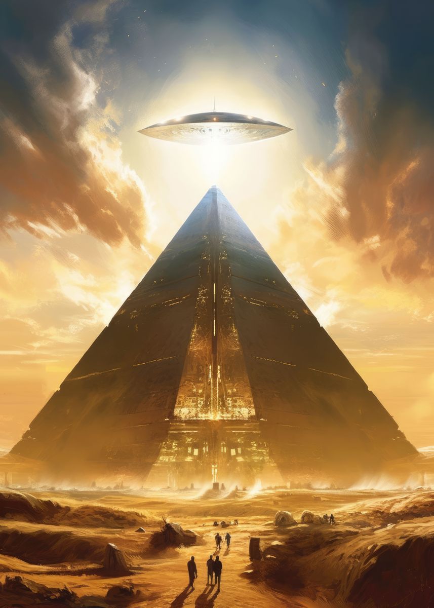 'Pyramids Galactic Portal' Poster, picture, metal print, paint by ...