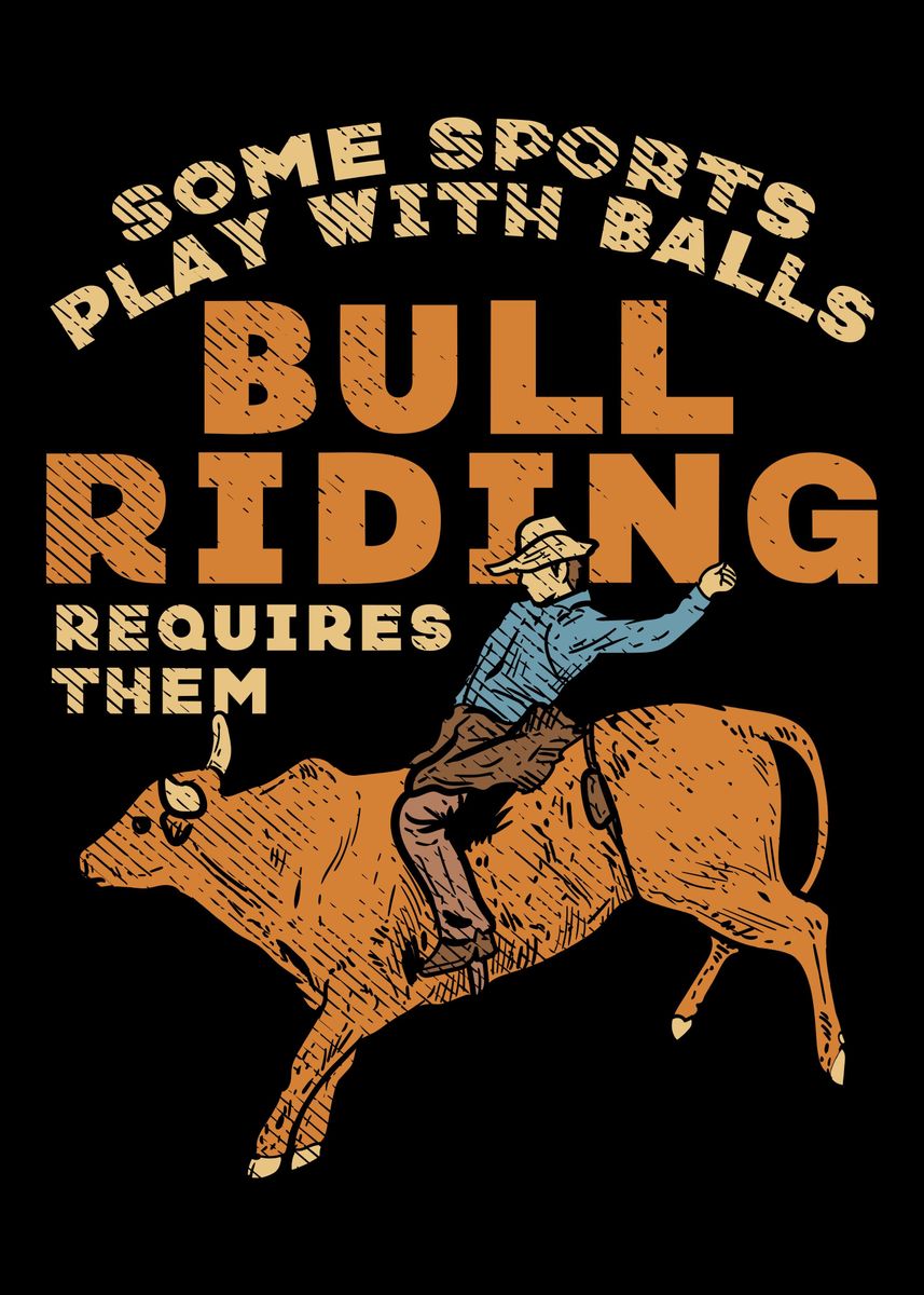 'Rodeo Bull Riding' Poster, picture, metal print, paint by MuffinPowa ...