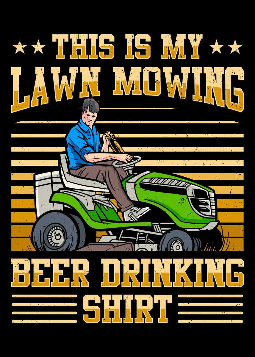 'Lawn Mowing Lawn Mower' Poster, picture, metal print, paint by Michael ...