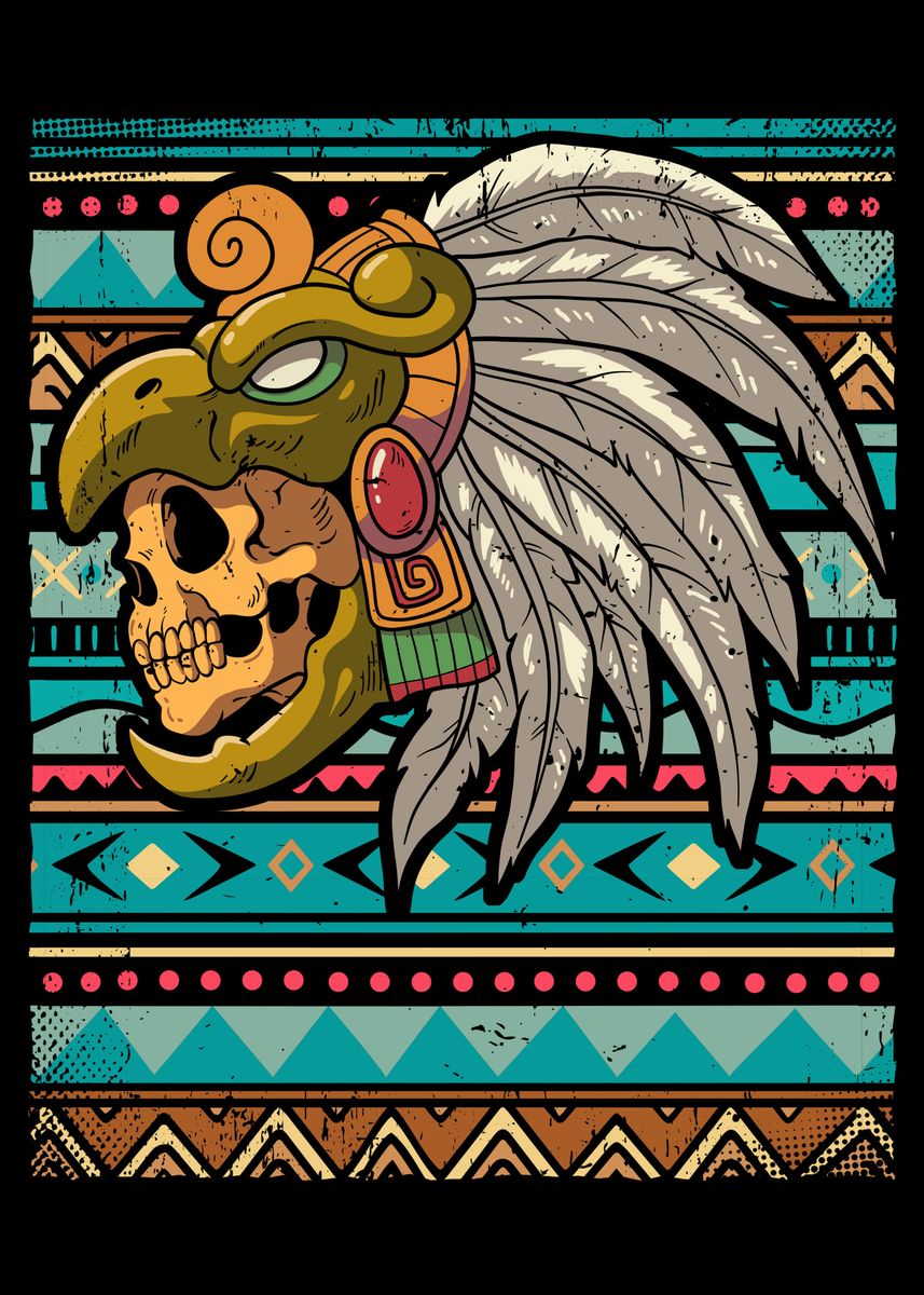 'Mexican Aztec Warrior' Poster by PxL | Displate
