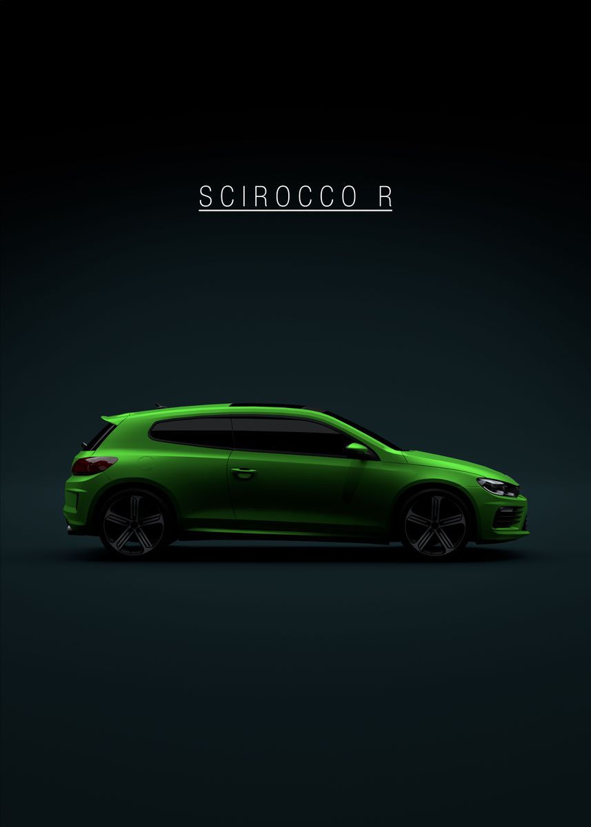 '2015 VW Scirocco R Green' Poster, picture, metal print, paint by 21 ...