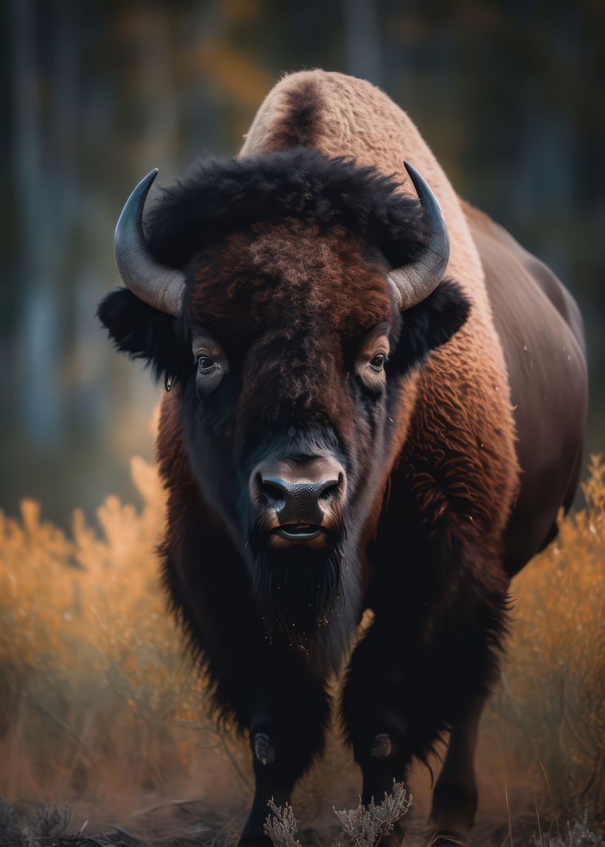 'Strong bison' Poster, picture, metal print, paint by Zooscape Wildlife ...