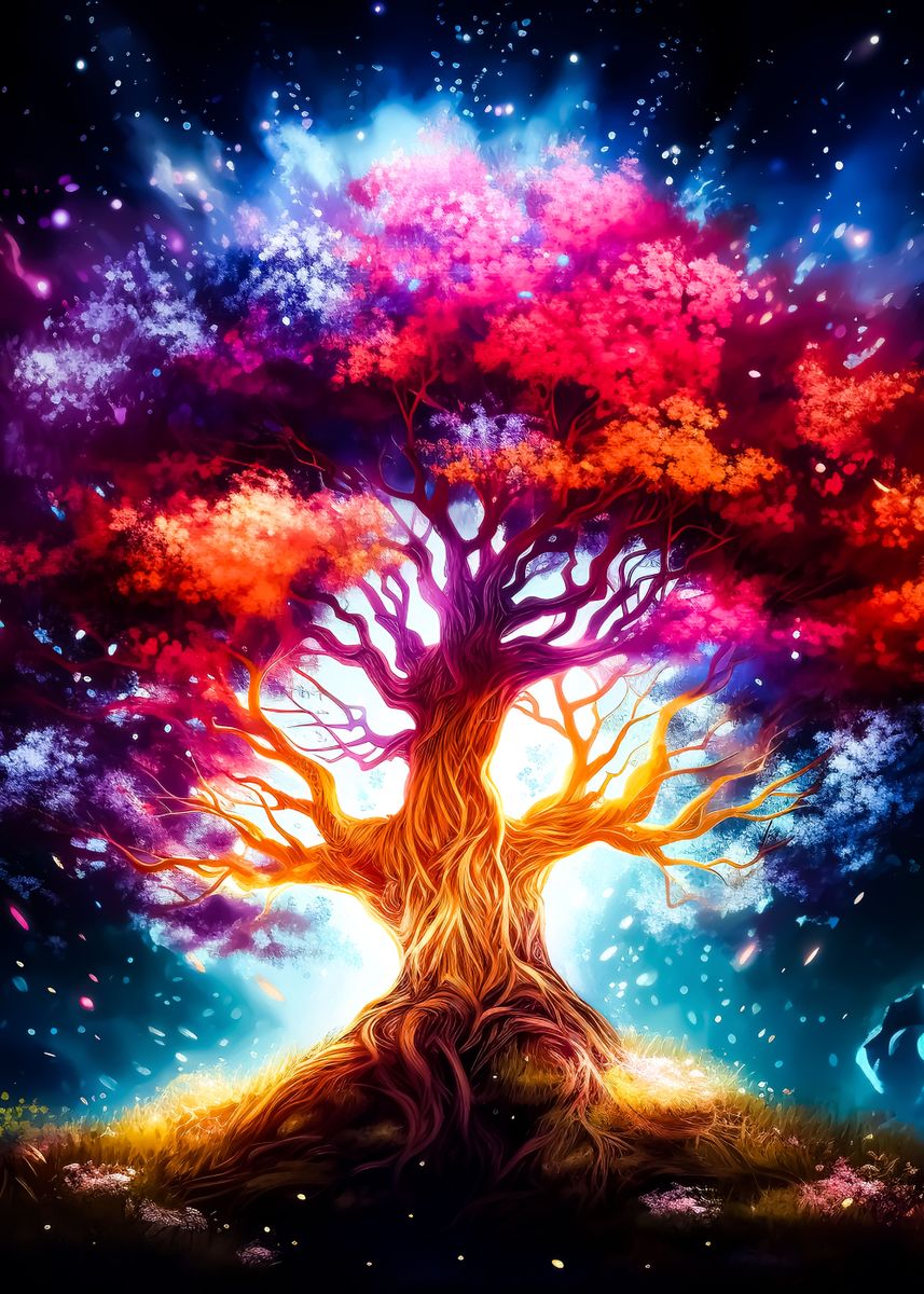 'Cosmic Tree of Life' Poster by Agnes Amory | Displate