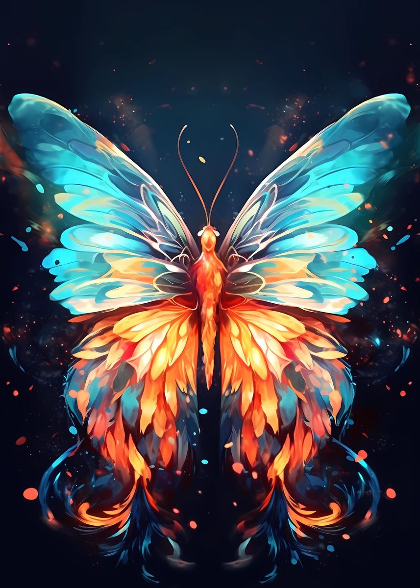 'Butterfly Fire' Poster, picture, metal print, paint by DecoyDesign ...