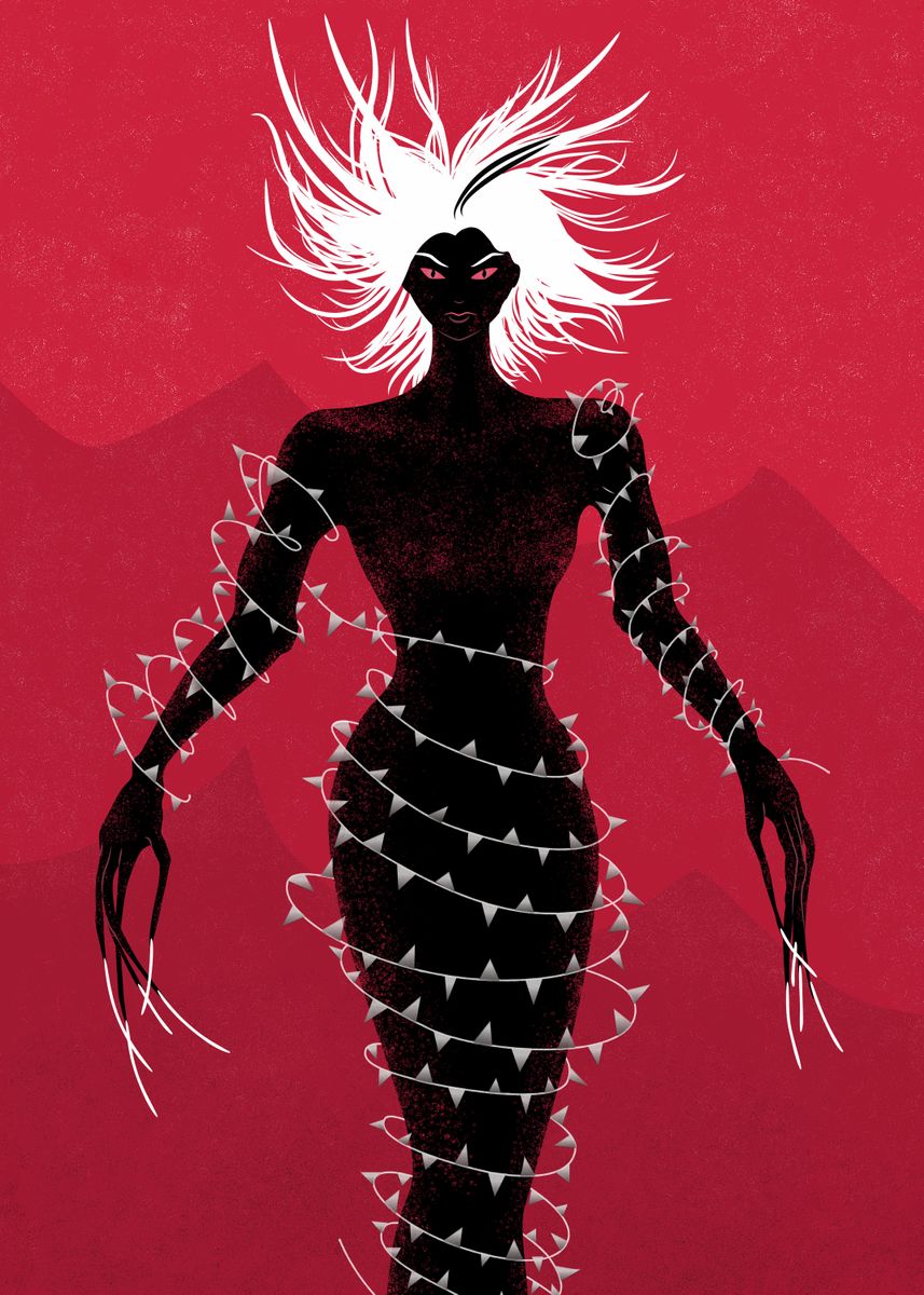 'Evil Demon Girl Horror Art' Poster, picture, metal print, paint by ...